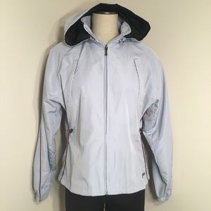 Reebok | Jackets & Coats | Reebok Light Blue Windbreaker Hooded Size M ...